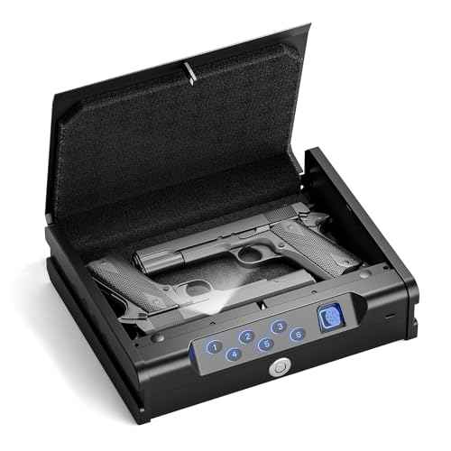 Gun Safe, Biometric Gun Safe for Pistols, Easy Edition, 3 Ways Quick A ...