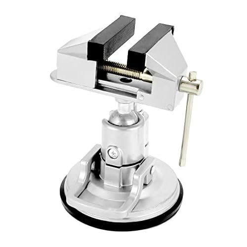 QWORK Portable Vacuum Base Vise with Multi-Angle Rotation - 3.15" Jaw ...