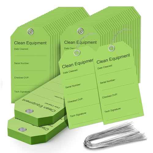 Clean Equipment Tags with Wire - 500 Pack Green (2 5/16 x 4 3/4 Inch ...