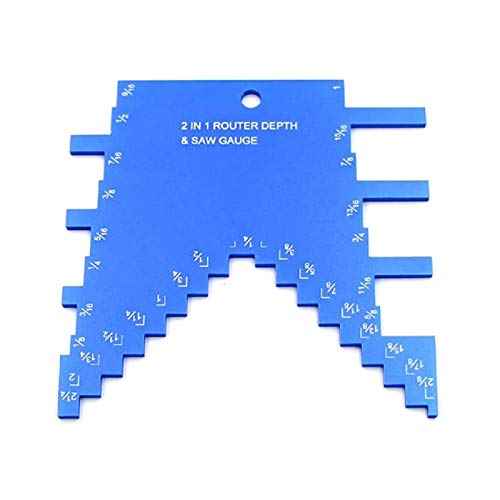 2 in 1 Step Depth Gauge for Router and Table Saw,Aluminum Step Depth G ...