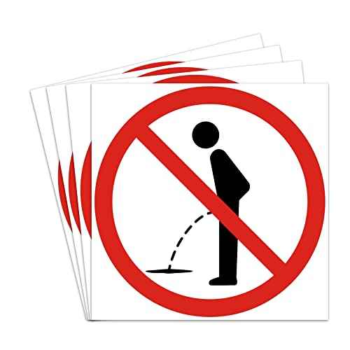 dealzEpic - Do Not Pee Here/No Peeing Sign Stickers - Self Adhesive Pe ...