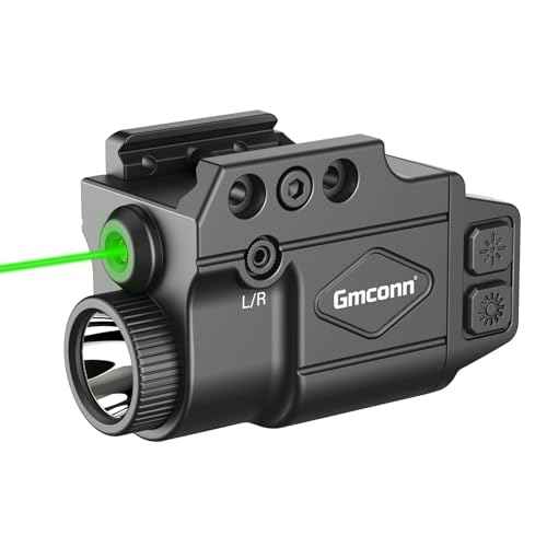 Gmconn 800 Lumen Tactical Flashlight with Green Laser Sight Combo, Gun ...