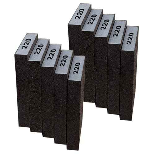 Fine Sanding Block Sandpaper Sponge - 10Pcs 220 Grit Sand Paper Blocks ...