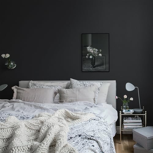 Heroad Peel and Stick Wallpaper Matte Dark Grey Contact Paper for New ...