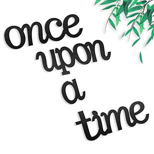 Jetec Once Upon a Time Sign Nursery Decor Wall Decal Wood Words Wall D ...