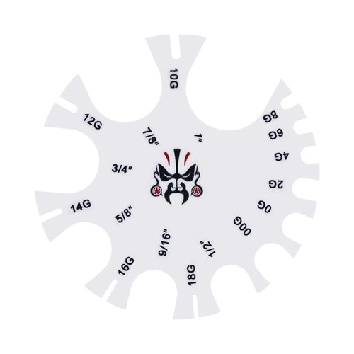 COOEAR Acrylic Piercing Gauge Measurement Wheel 18G-1 Inch. – Souvela