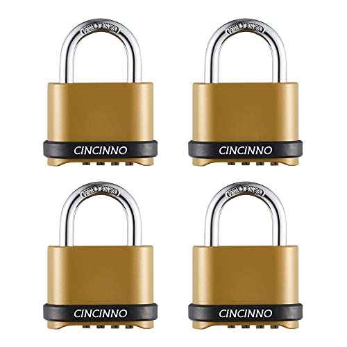 Heavy Duty Weatherproof Combination Lock, 4-Pack Outdoor Combo Lock,Re ...