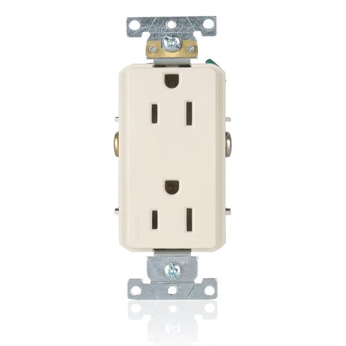 Leviton Decora Plus Duplex Receptacle, 15 Amp 125 Volt, Back and Side ...