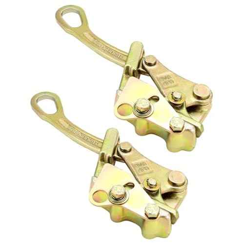 QWORK 6613lb Cable Grip Steel Wire Gripper, 2 Pack 3T Rope Jaw Puller ...