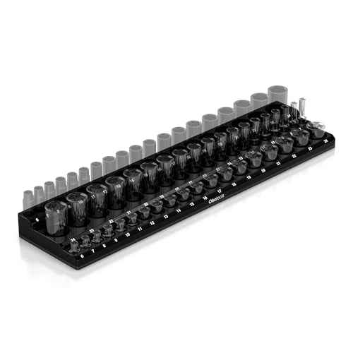 Olsa Tools Magnetic Socket Organizer (3/8-Inch Drive, 3 Row) - Magneti ...