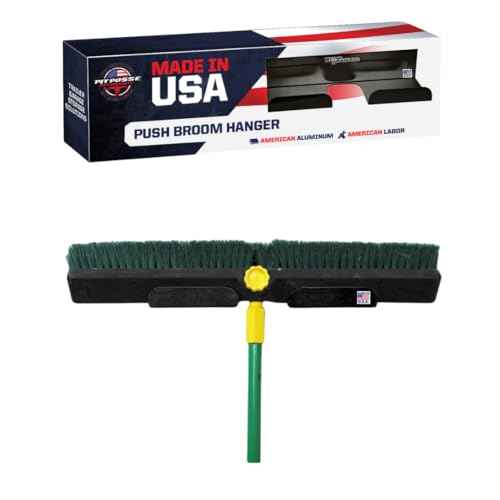 Pit Posse 607BK Push Broom Hanger Rack Holder Garage Storage Organizer ...
