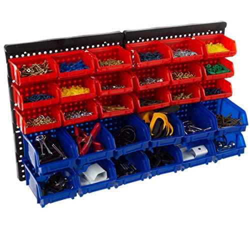 15-Bin Garage Organization Rack - Carbon Steel Rack with Removable Sta ...