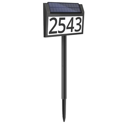 MAXvolador Solar Address Sign Lighted House Numbers Waterproof, Solar ...