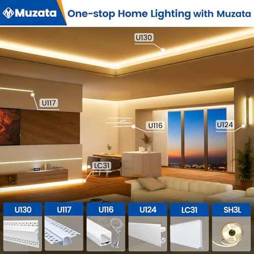 Muzata 10Pack 3.3FT/1M Spotless LED Channel with Hanging Wire No Hot S ...