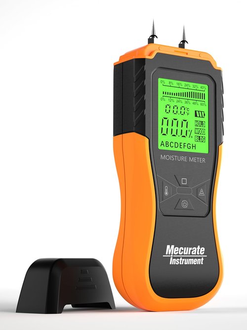 Mecurate Digital Pin Type Wood Moisture Meter with 3 Colored Indicator ...