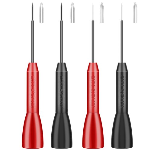 4 Pack 2mm Extended Needle Test Probes, 600V/10A Non-Destructive Insul ...