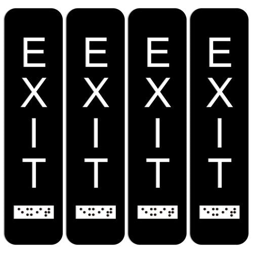 Tandefio 4 Pcs Vertical Exit Sign with Braille 8x2 Inch Exit Signs for ...