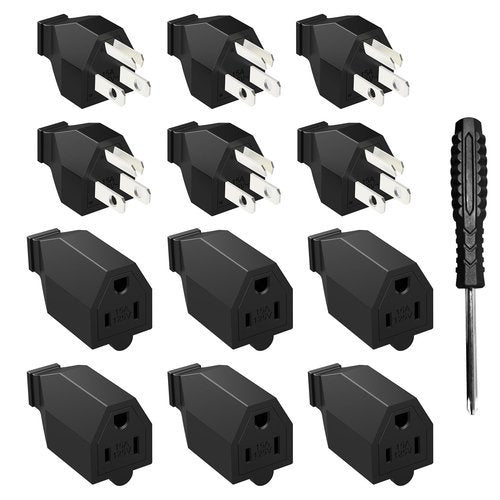 HITRENDS Electrical Replacement Plug Ends, Extension Cord Ends 125V 15 ...