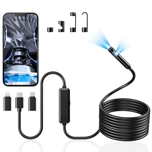 Acoath Endoscope Camera with Light, Dual-Lens 1920P HD Borescope with ...