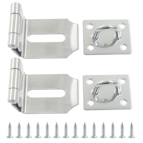 Aracombie 90 Degree Hasp Latch Lock, 3 Inch Padlock Hasp Latch, Silver ...