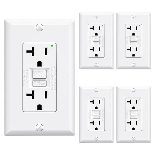 ELEGRP GFCI Outlet 20 Amp, Self-Test GFI Electrical Outlet with Narrow ...