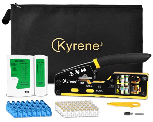 Kyrene RJ45 Crimp Tool, Ethernet Crimping Tool Kit, Cat5 Cat5e Cat6 Cr ...