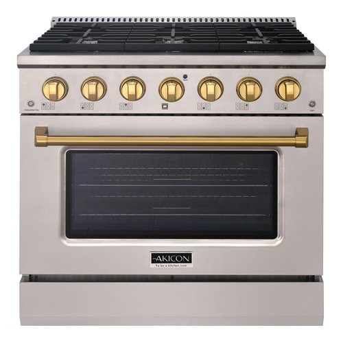 Akicon 36" Slide-in Freestanding Professional Style Gas Range with 5.2 ...