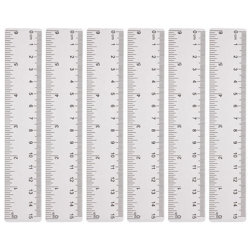 JIYIN 6 Pack 6 Inch Ruler, Clear Plastic Rulers Small Straight Ruler w ...