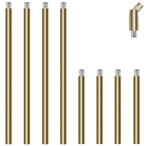 8 Pieces M10 Threaded Extension Poles Lighting Fixture Downrods Stems ...