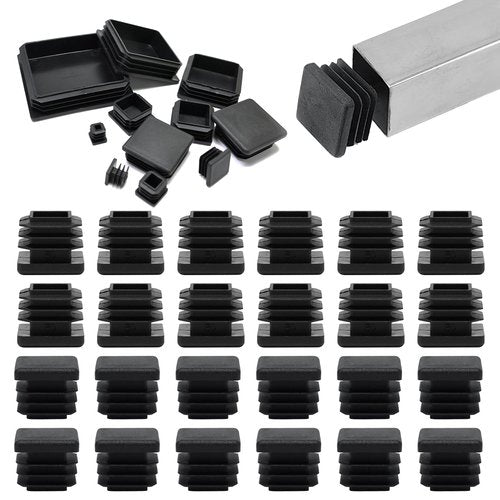 EASYEAH 3/4" (19mm) Plastic Hole Plugs Black -Square Chair Leg Caps ...